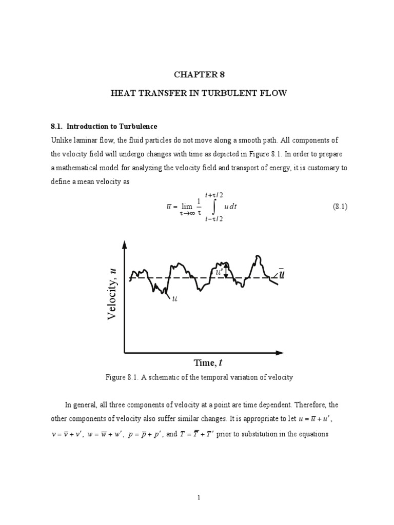 Heat Transfer in Turbulent Flow: 8.1. Introduction To Turbulence | PDF ...