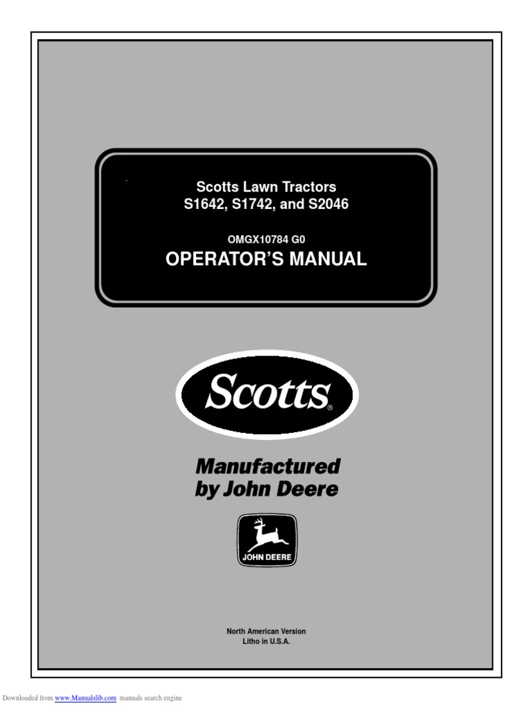 Scotts s1642 Manual | PDF | Manual Transmission | Tractor