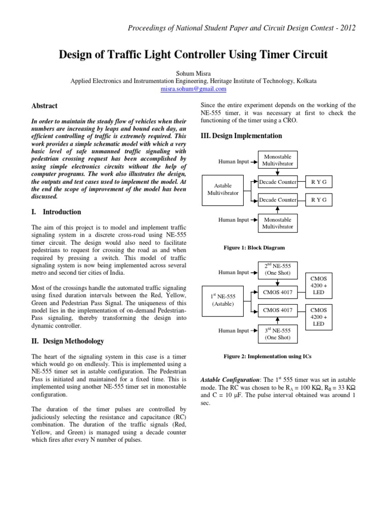 Traffic Light Controller Using 555 Timer Circuit | PDF | Electronic ...