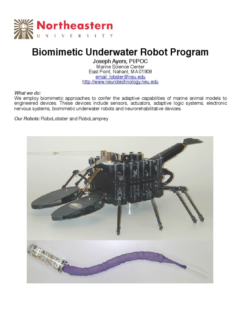 Biomimetic Underwater Robot Program | Robot | Technology