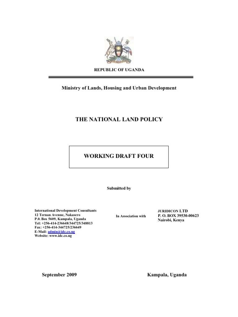 National Land Policy For Uganda | PDF | Business