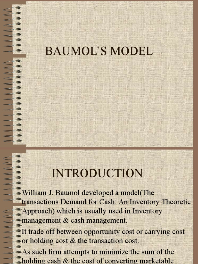 Baumol's Model | PDF | Cash | Cost