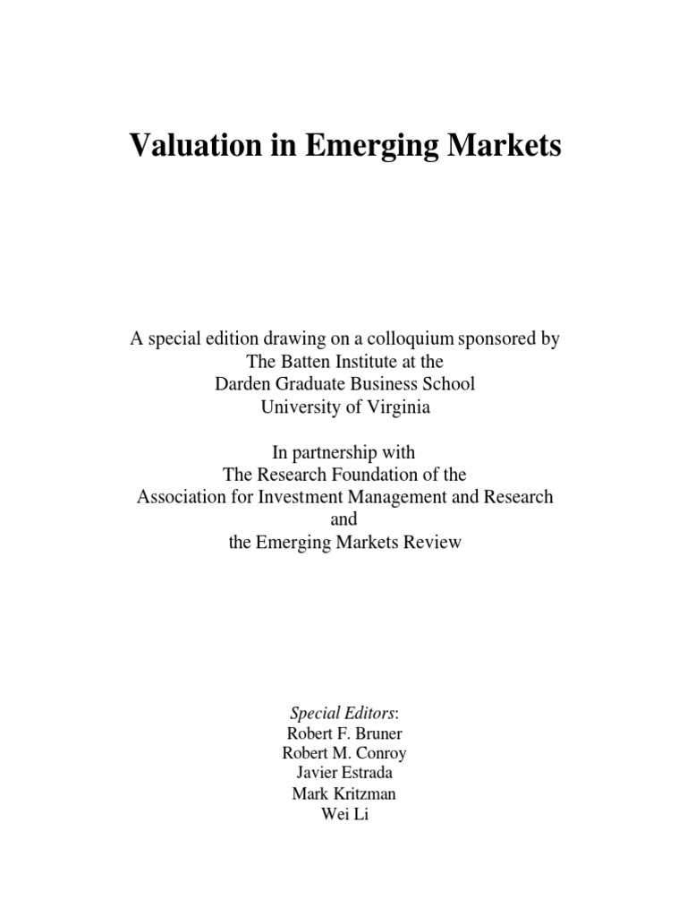 Valuation Challenges in Emerging Markets | PDF | Beta (Finance ...