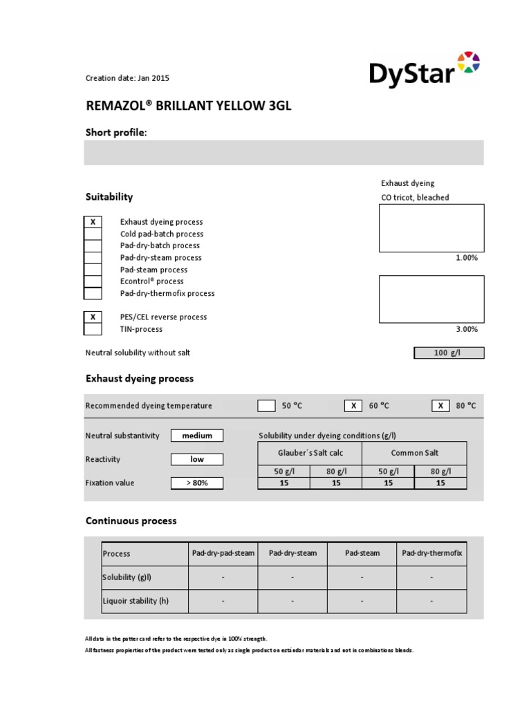 FT (Remazol BR Yellow 3GL) | PDF | Bleach | Chemical Substances