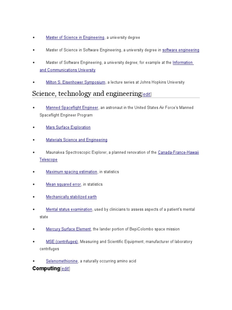 Overview of MSE and Related Fields | PDF | Science & Mathematics ...
