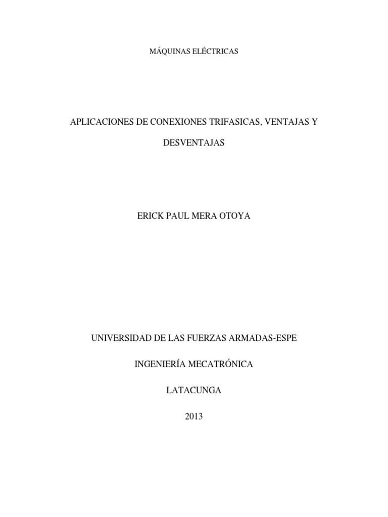 Conexiones Trifasicas ERICK MERA | PDF | Transformador | Corriente ...