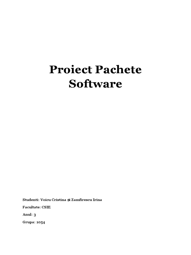 Proiect Pachete Software | PDF