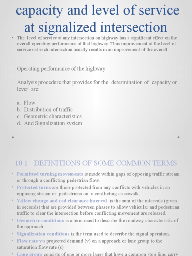 Capacity and Level of Service at Signalized | PDF | Traffic ...