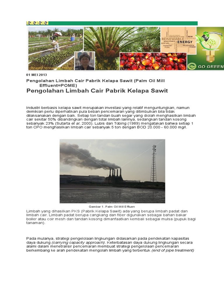 Anom Wibisono Pengolahan Limbah Cair Pabrik Kelapa Sawit (Palm Oil Mill Effluent POME) XXX | PDF