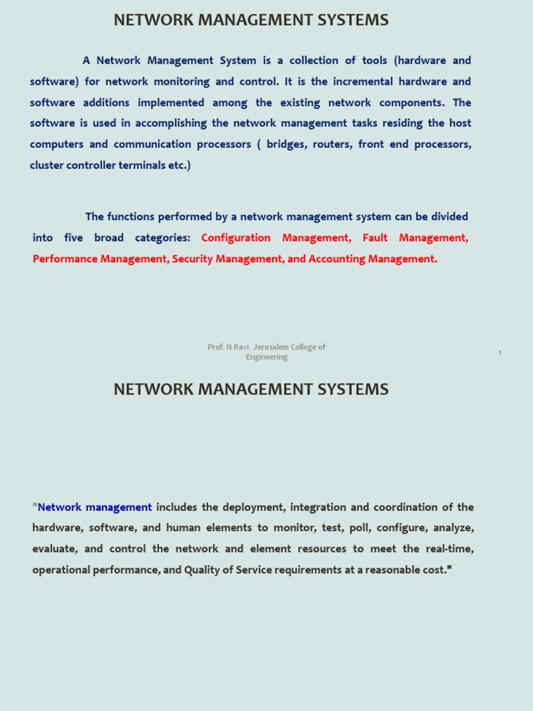 Network Management Systems | PDF | Computer Networking | Communications Protocols