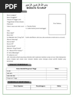 Format Biodata Taaruf | PDF