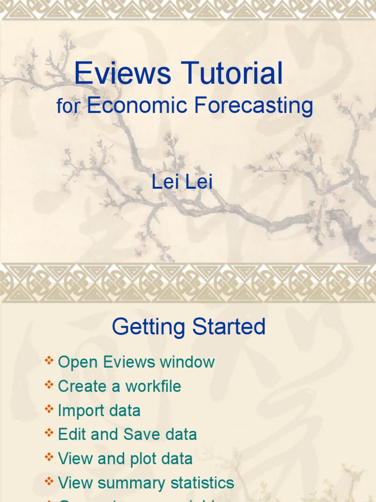Eviews Tutorial: Economic Forecasting | PDF | Regression Analysis | Spreadsheet