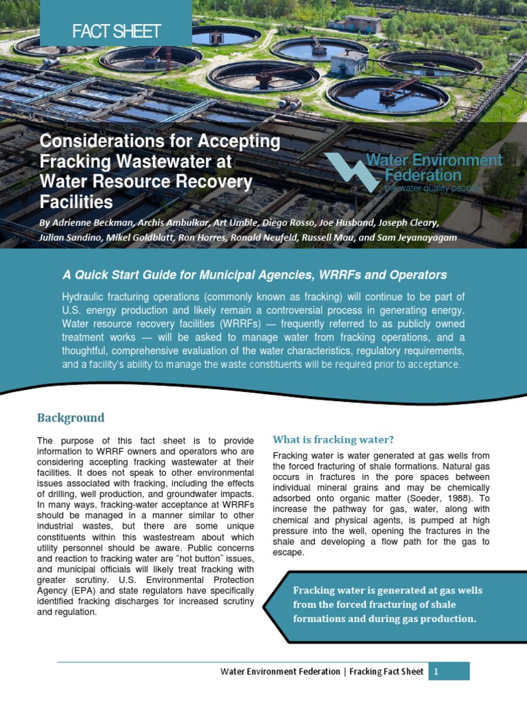 Managing Fracking Wastewater at WRRFs | PDF | Hydraulic Fracturing ...