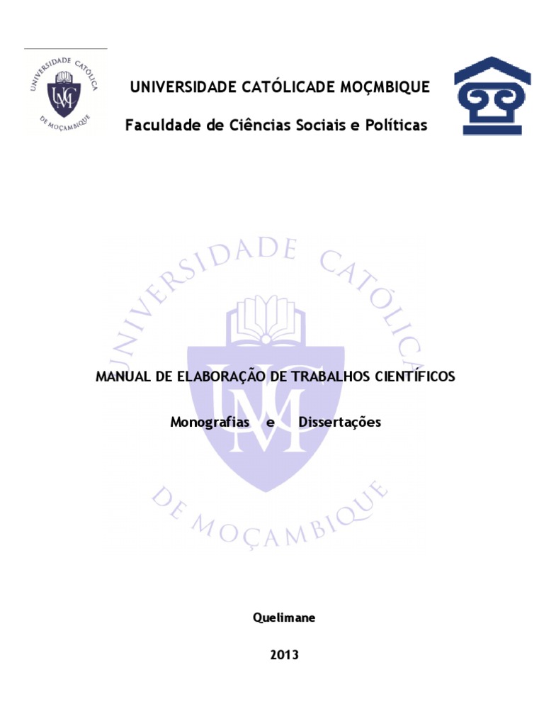 Manual de Monografia e Dissertacao - FCSP - UCM | PDF | Paradigma | Mestrado