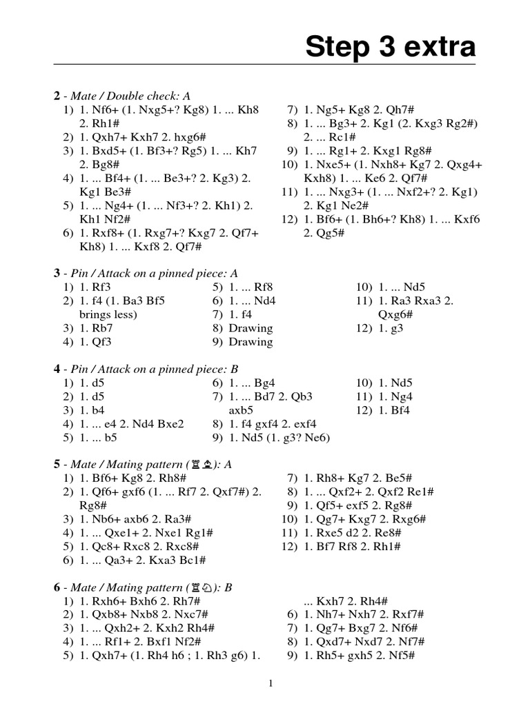 Learning Chess Step 3 Soltuions | PDF | Chess | Chess Theory