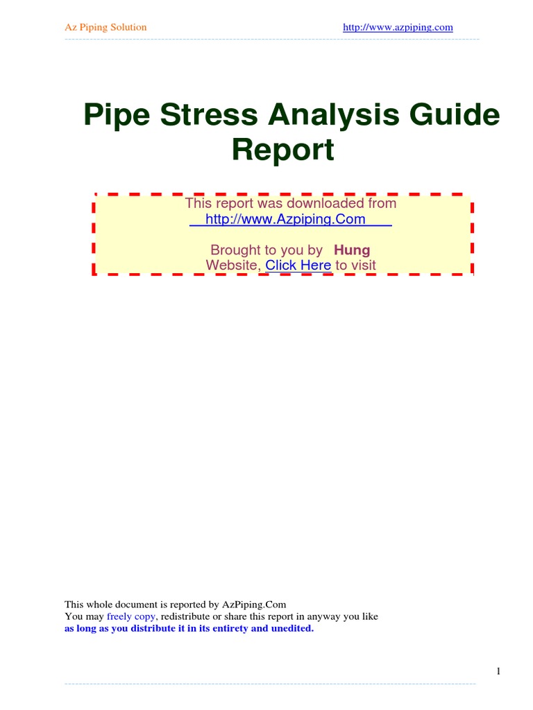 Pipe Stress Analysis Guide Report | PDF