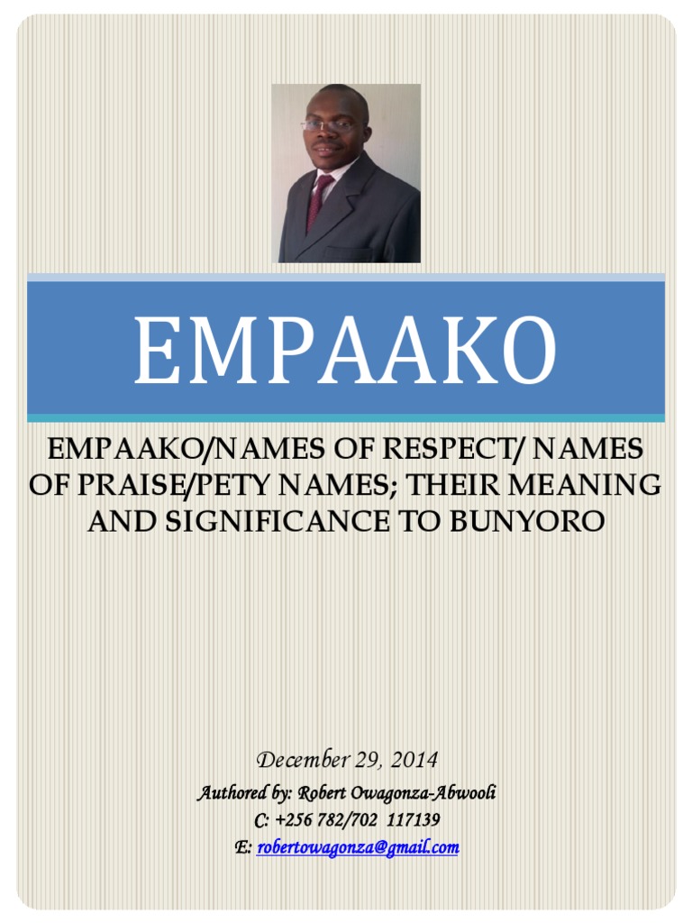 Empaako-Names of Praise - Names of Respect-Pety Names | PDF | Multiple ...