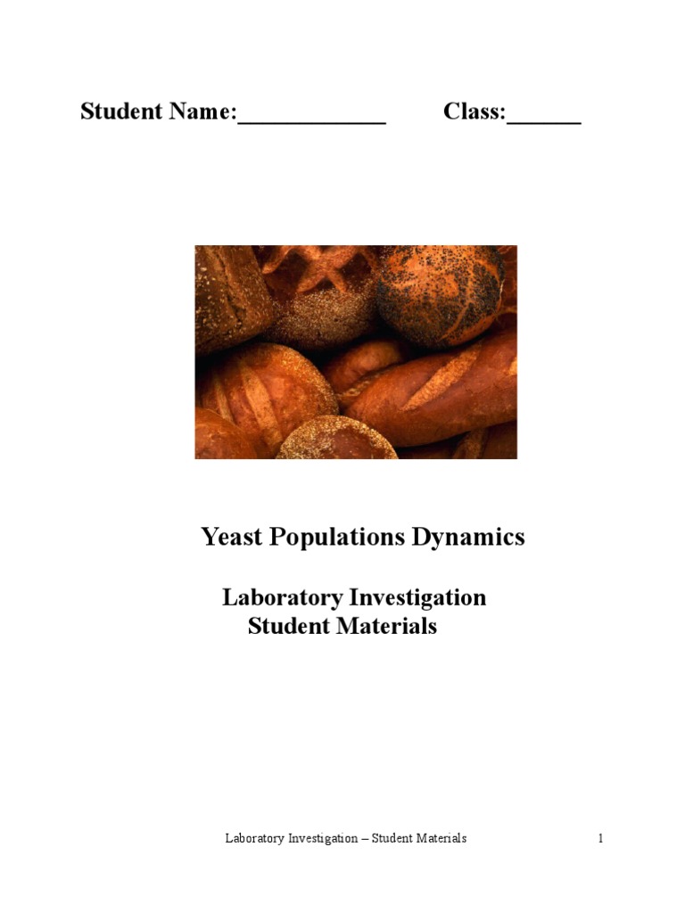 Yeast Population Growth Experiment Guide | PDF | Experiment | Yeast