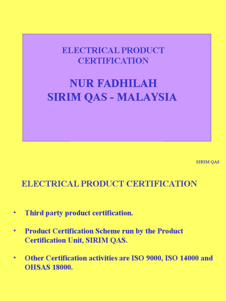 Electrical Prodcut Certification by Sirim | PDF | Ac Power Plugs And ...