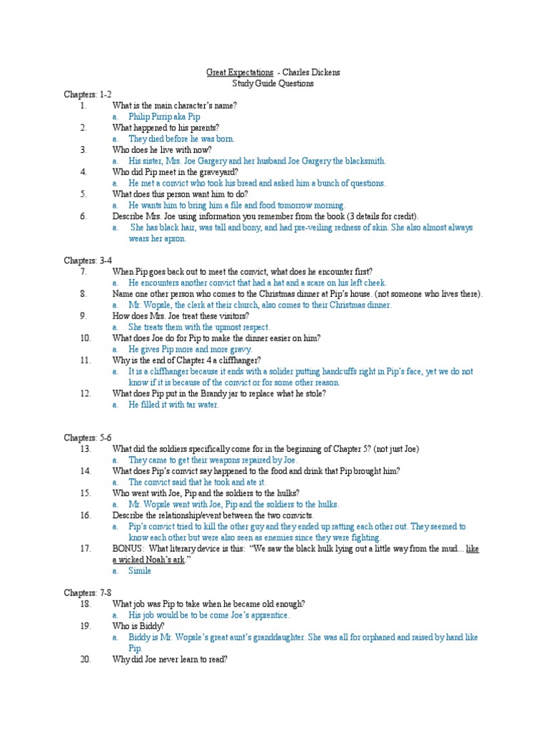 Great Expectations Study Guide | PDF
