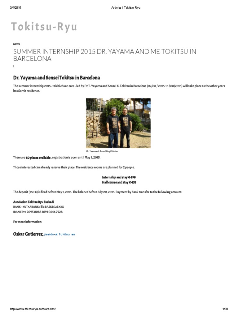 Articles - Tokitsu-Ryu1 | PDF | Tai Chi | Qi
