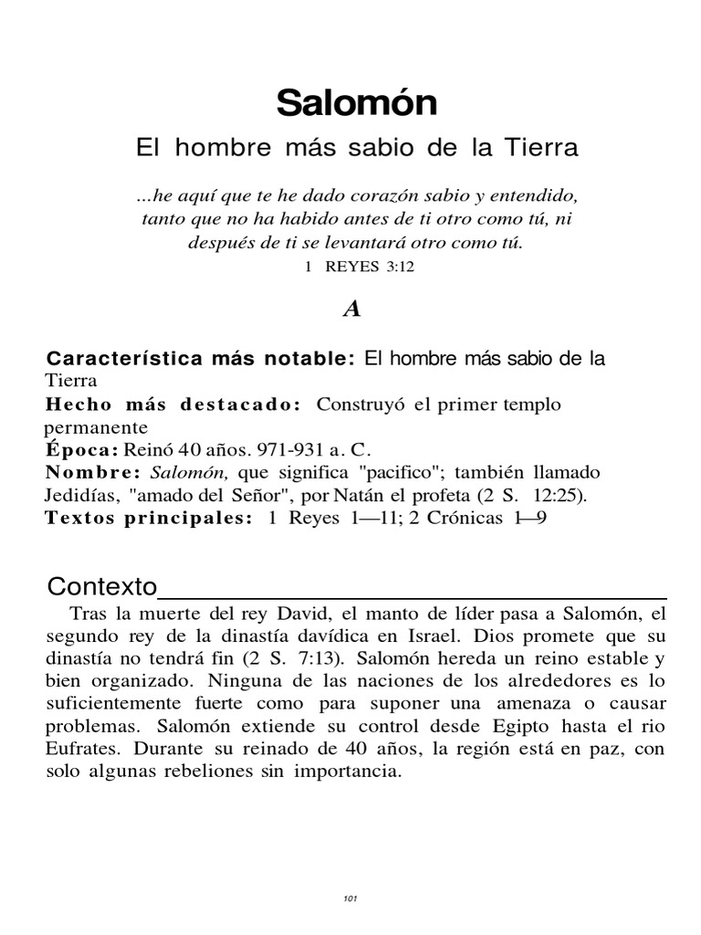 Resumen Biografia Salomon | PDF | Solomons | David