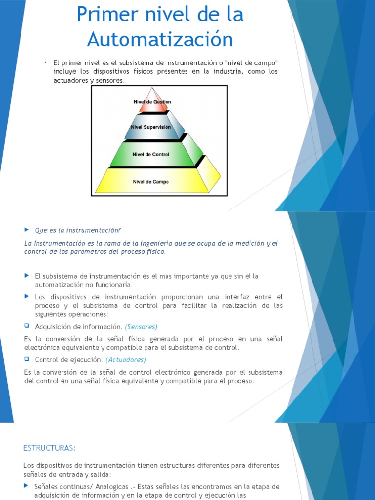 Subsistema de automatización (primer nivel de la pirámide de automatización) | Automatización ...