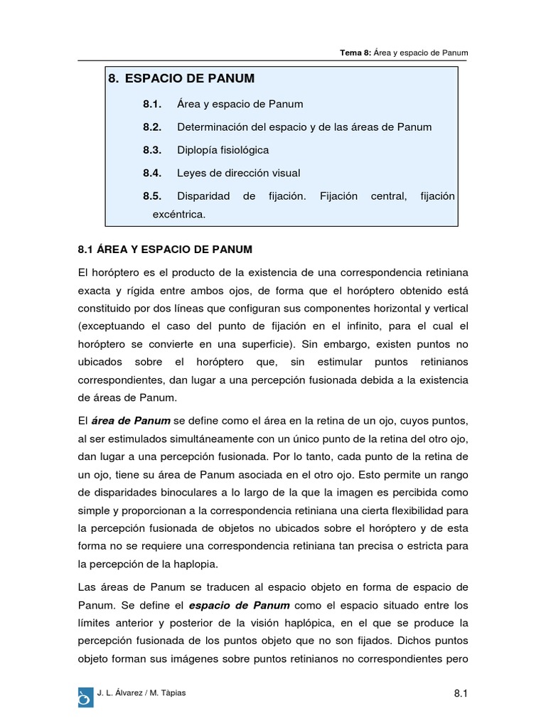 Area de Panum | PDF | Percepción visual | Espacio