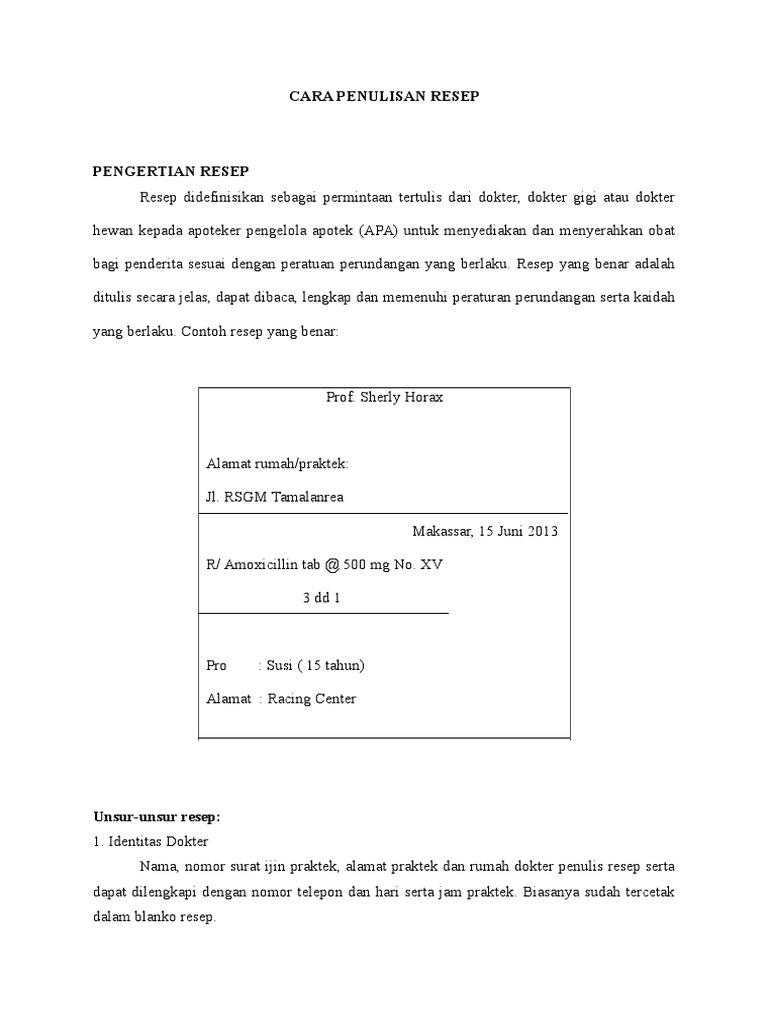 Cara Penulisan Resep | PDF | Pengembangan Diri