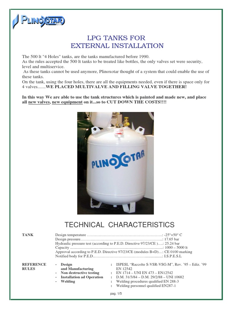 Ground 500lt Gas Tank | PDF | Valve | Hydraulic Engineering