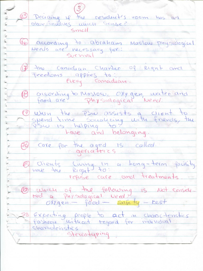 PSW Final Test From Mosby Book | PDF | Books