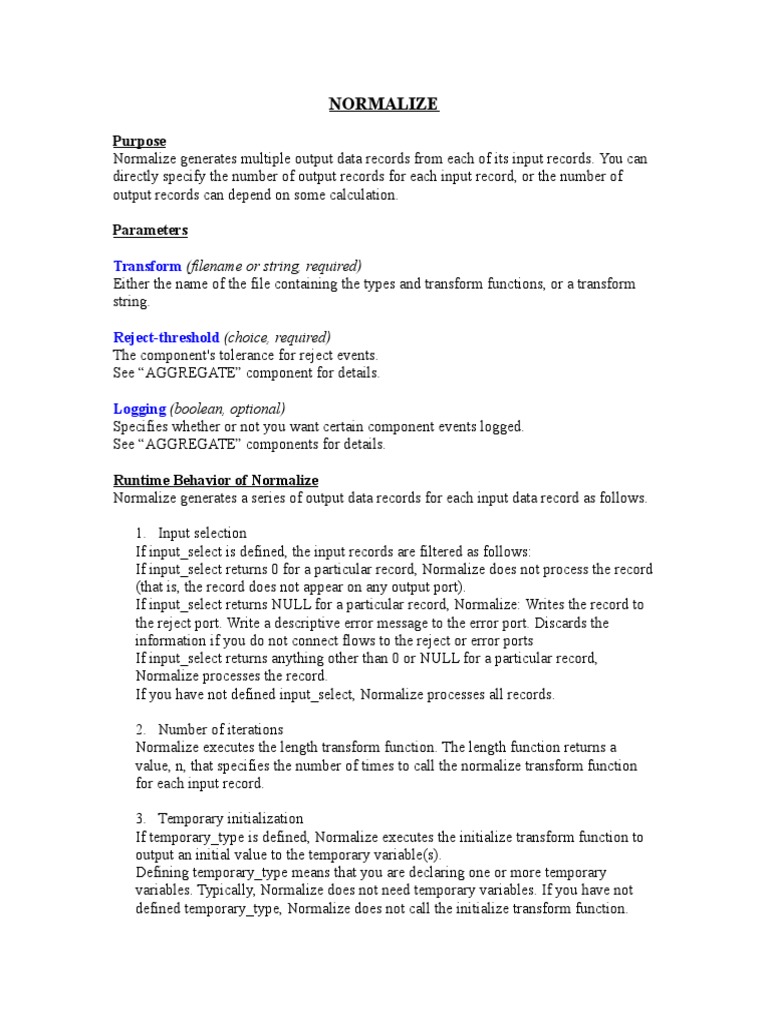 Normalize | PDF | Parameter (Computer Programming) | Function (Mathematics)