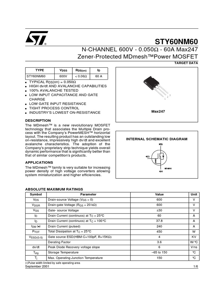Datasheet Triac 60A PDF | PDF | Field Effect Transistor | Mosfet
