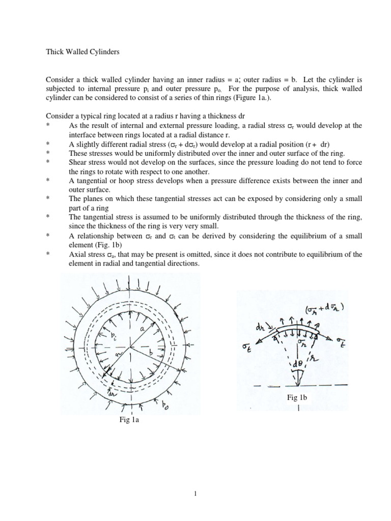 Thick Walled Cylinders(Corrected) | Stress (Mechanics) | Applied And ...
