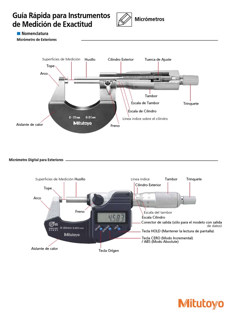 GUIA+RAPIDA+MICROMETROS.pdf | Medición | Observación científica