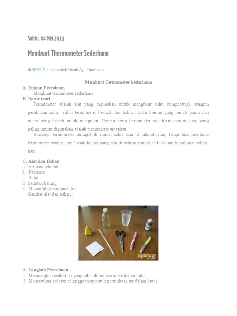Termometer Sederhana | PDF
