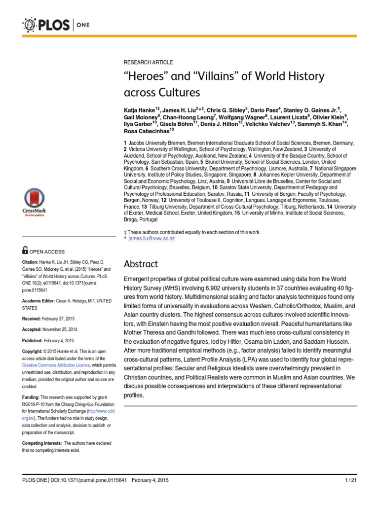 "Heroes" and "Villains" of World History Across Cultures | PDF