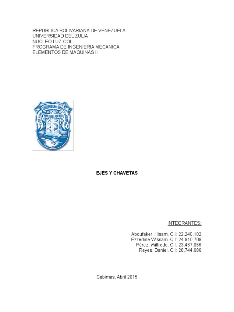 Ejes y Chavetas | PDF | Engranaje | Eje