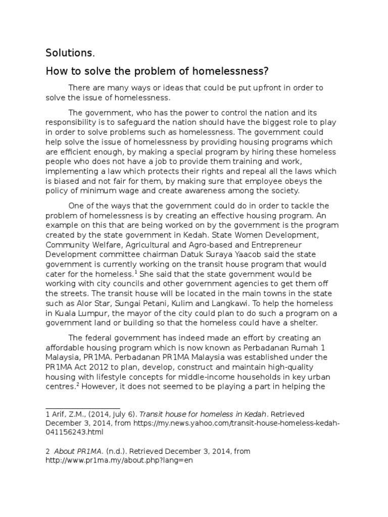 Solutions Homeless Essay | Homelessness | Police Officer