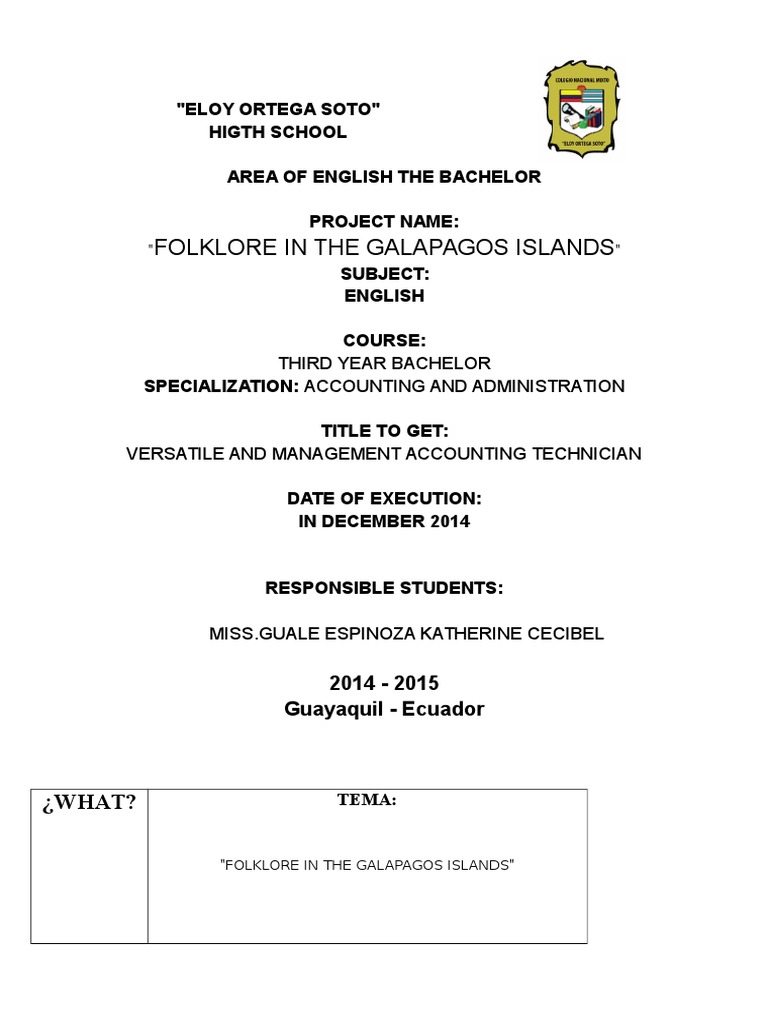 Galapagos Folklore Project | PDF | Foreign Language Studies