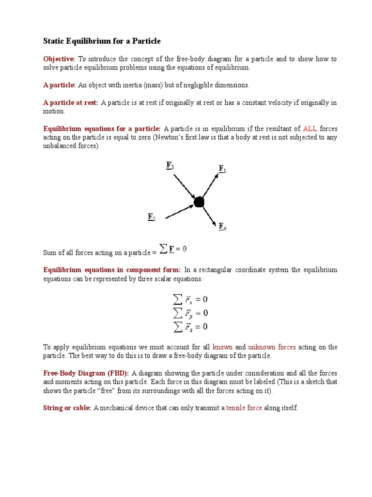 Static Equilibrium of a Particle | PDF
