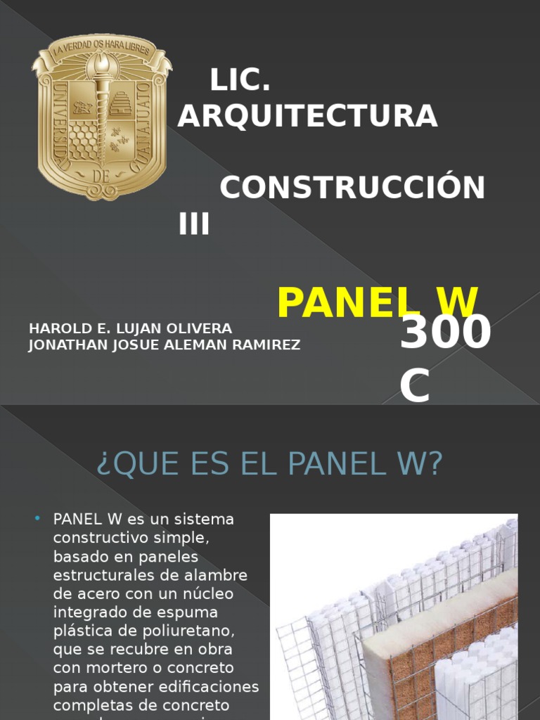 Descripción del sistema constructivo Panel W | PDF | Fundación ...