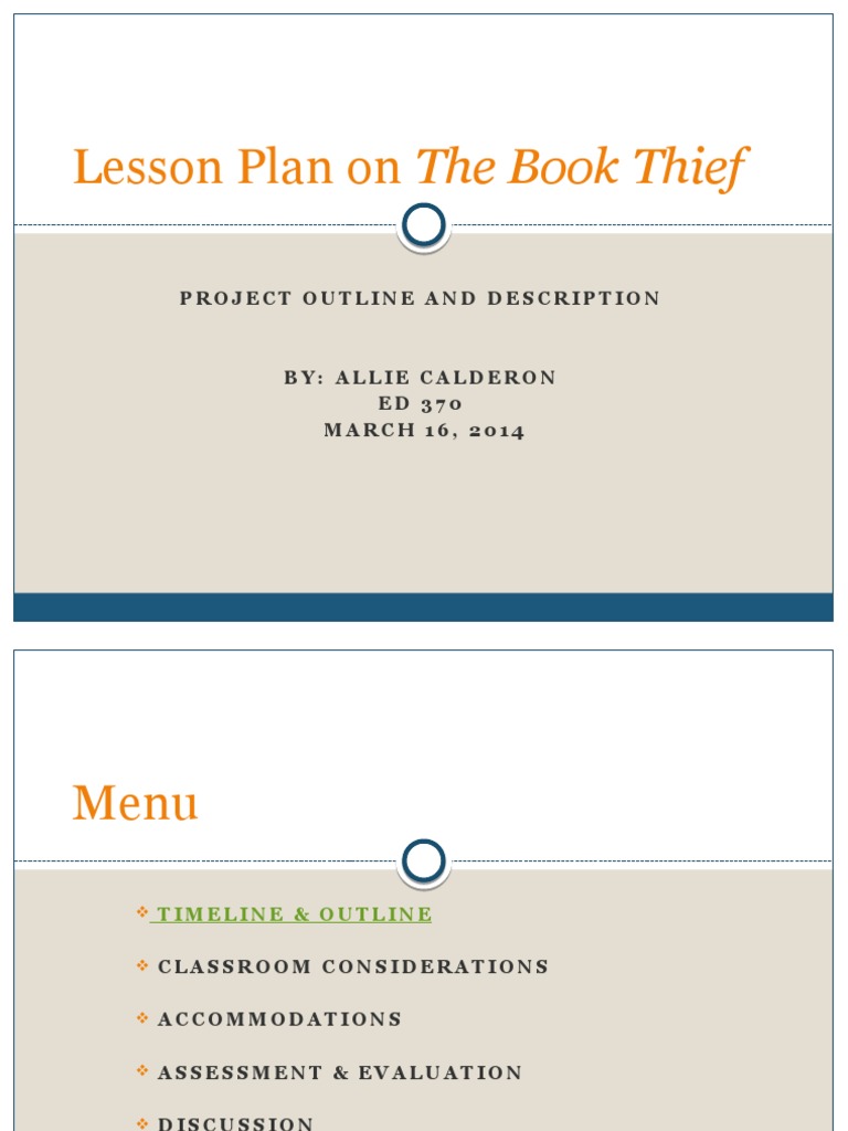 Lesson Plan On The Book Thief | PDF | Educational Assessment | Lesson Plan