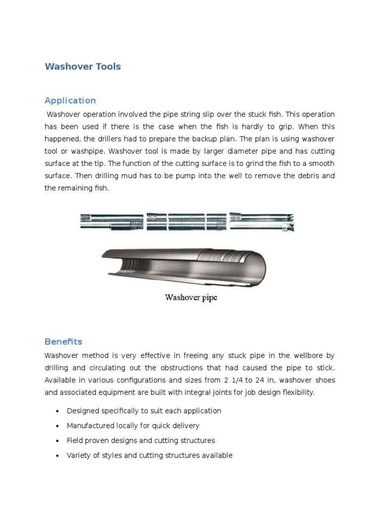 Washover Tools | Drill | Pipe (Fluid Conveyance)