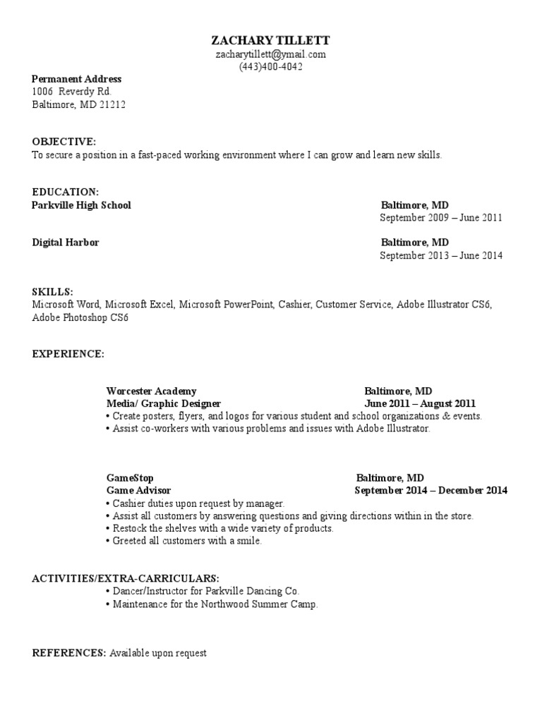 Zachresume | PDF