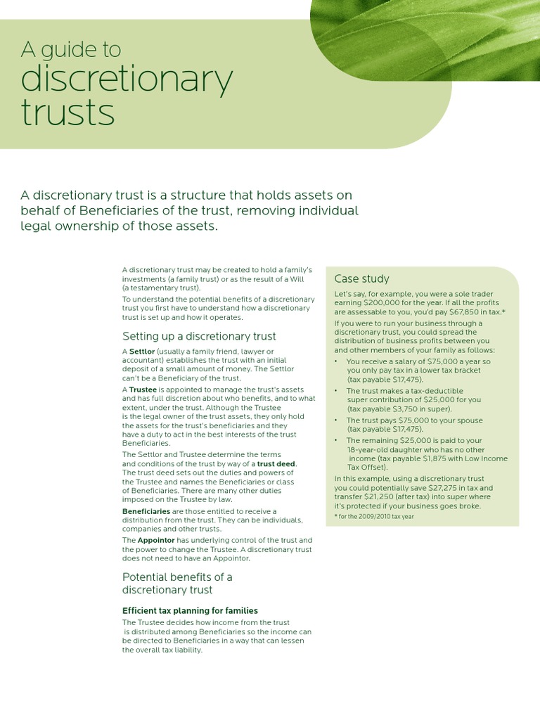 Discretionary Trusts: A Guide To | PDF | Trust Law | Taxes