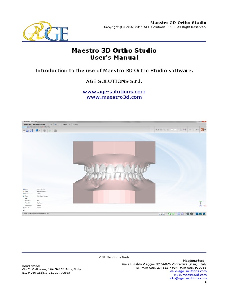 Maestro 3d Ortho Studio User Manual en | PDF | Tooth | 3 D Modeling
