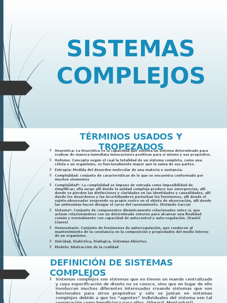 Sistemas Complejos | PDF | Sistemas complejos | Complejidad