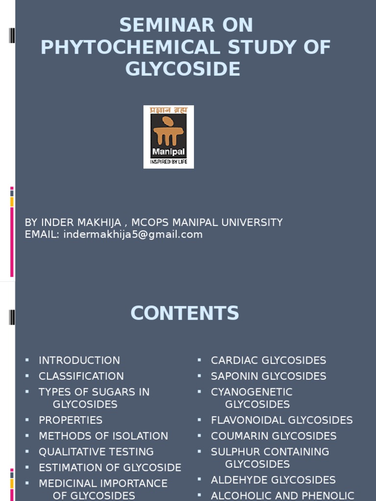 Seminar On Phytochemical Study of Glycoside | PDF | Flavonoid | Chemical Compounds
