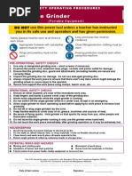Angle Grinder Safe Operating Procedure | PDF | Personal Protective ...